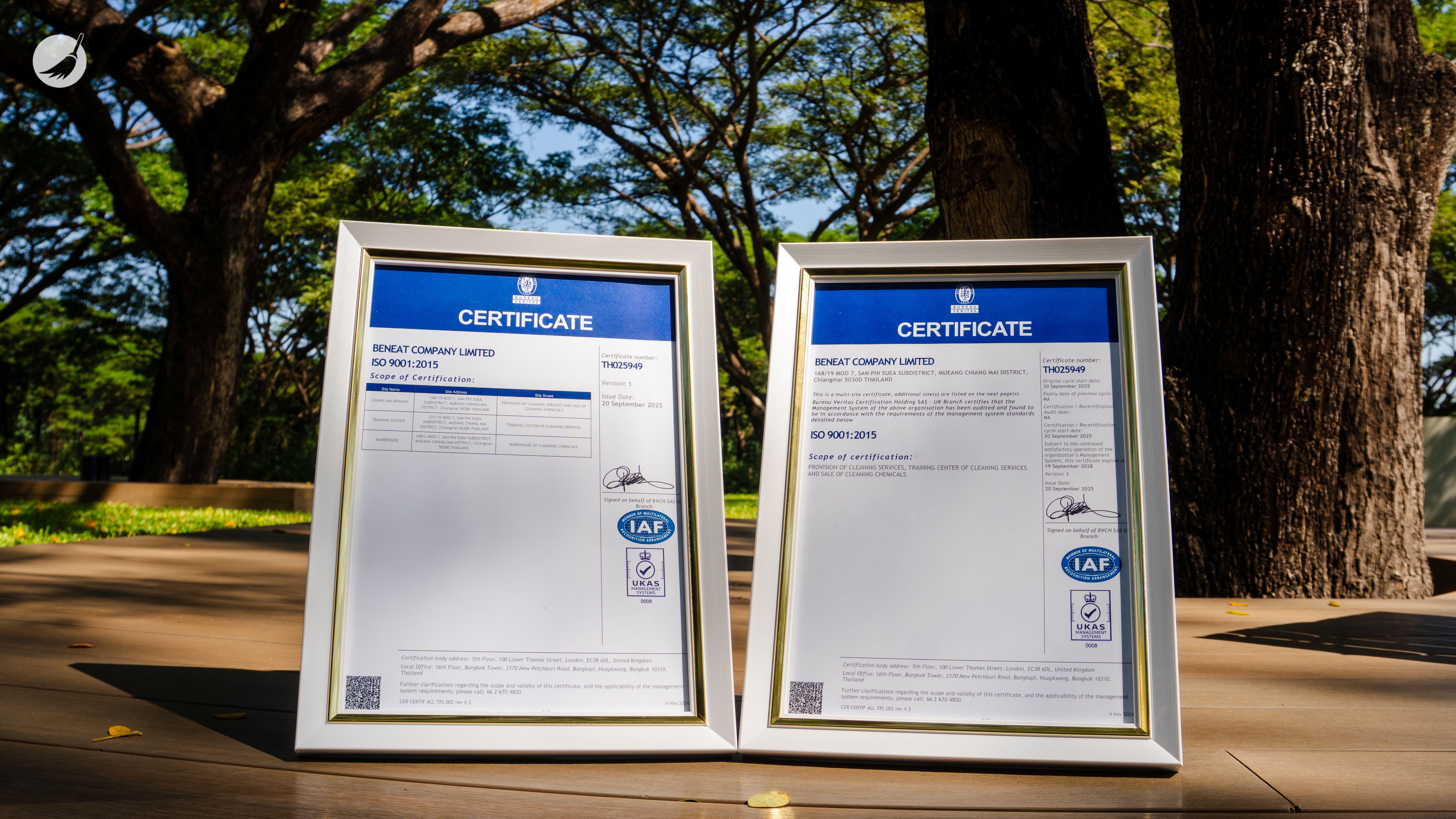 "BeNeat แม่บ้านออนไลน์” ได้รับการรับรองมาตรฐาน ISO9001:2015 จาก บูโร เว ...